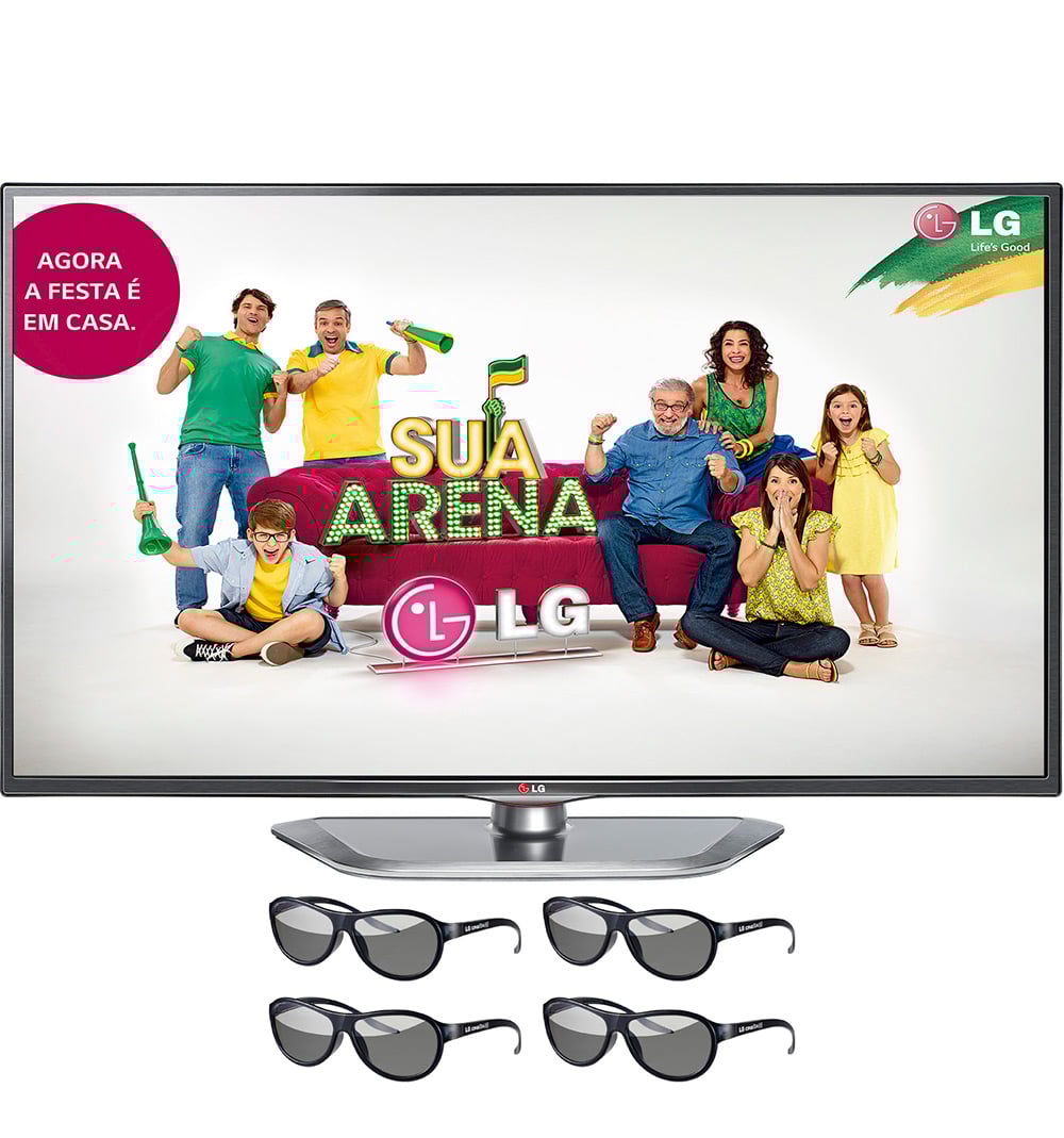 Smart TV 3D LED 42” LG 42LA6204 Full HD 3 HDMI 3 USB 120 Hz 4 Óculos 3D