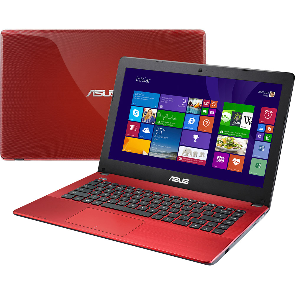 Notebook Asus Vermelho Intel Core i3 4GB 500GB Tela LED 14" Windows 8 ...
