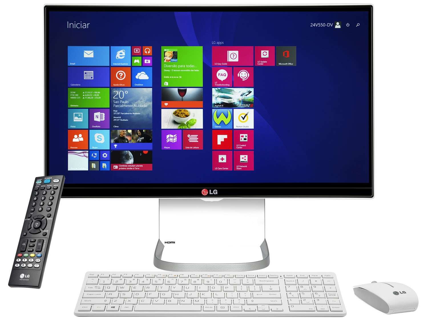 All In One Lg 21,5 Pc 22v240 4GB 500HD Windows 8 Fullhd